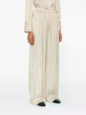 JOSEPH Pinstriped Geometric Print Trousers