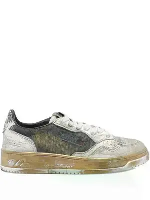 AUTRY Snakeskin Panelled Leather Sneakers