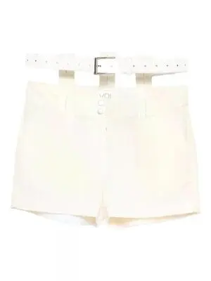 VESTIAIRE D'UN OISEAU LIBRE Belted Wool Shorts - White