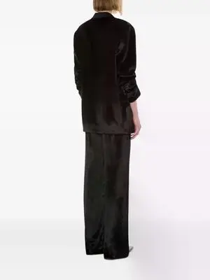 Alberta Ferretti Satin Double-breasted Blazer - Black