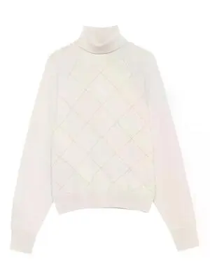 Peserico Diamond-pattern Turtleneck Sweater
