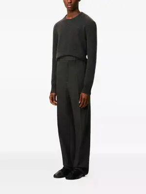 AMI Paris Wool Wide-leg Trousers - Black