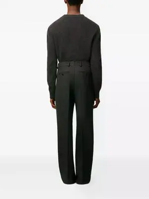 AMI Paris Wool Wide-leg Trousers - Black