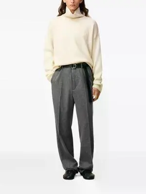Ami Wool Wide-leg Trousers - Grey
