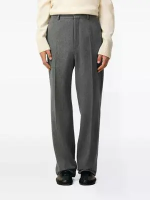 Ami Wool Wide-leg Trousers - Grey
