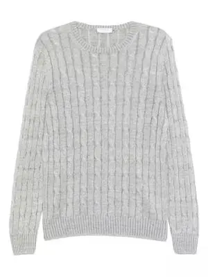 GRAN SASSO Cable-knit Crew-neck Sweater - Grey