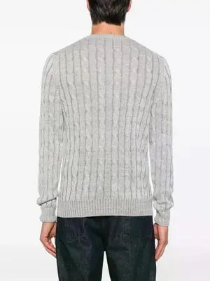 GRAN SASSO Cable-knit Crew-neck Sweater - Grey