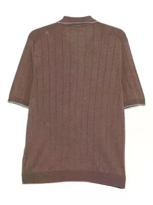 GRAN SASSO Ribbed Polo-collar T-shirt