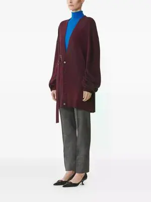 LANVIN Belted Balloon-sleeve Cardigan - Red