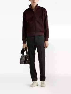 Prada Stripe-detail Zip-fastening Track Jacket - Red