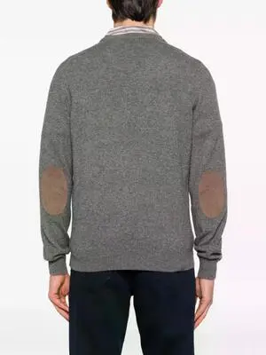 GRAN SASSO V-neck Long Sleeve Sweater - Grey