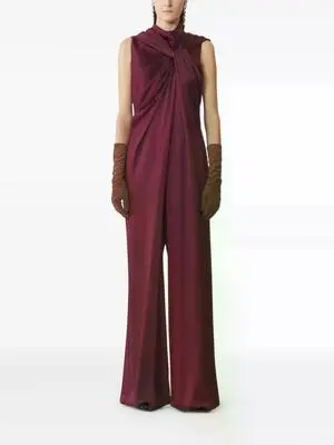 LANVIN High-neck Twisted Jumpsuit - Red