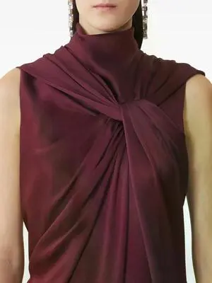 LANVIN High-neck Twisted Jumpsuit - Red
