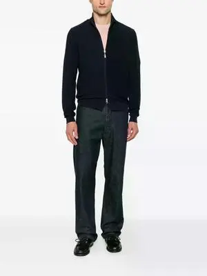 GRAN SASSO Zip-neck Cotton Cardigan