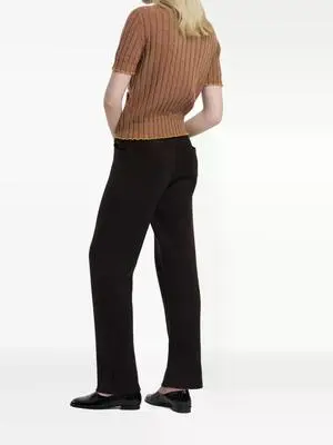BARRIE Cashmere-blend Ribbed T-shirt - Brown