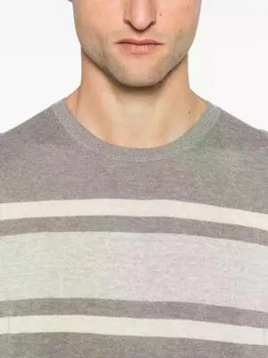 GRAN SASSO Stripe-detail T-shirt - Grey