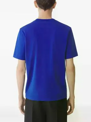 LANVIN Logo-embroidered Cotton T-shirt - Blue