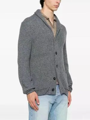 GRAN SASSO Ribbed Shawl-collar Cardigan