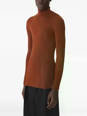 LANVIN Ribbed Turtleneck Sweater - Brown