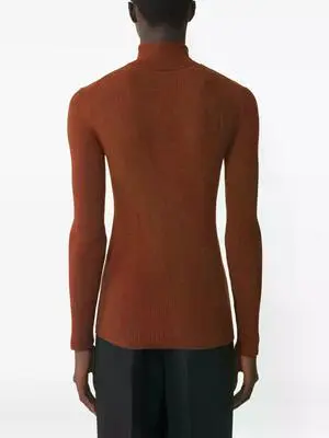 LANVIN Ribbed Turtleneck Sweater - Brown
