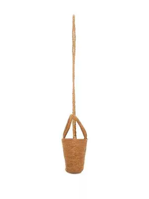 Manebí Raffia Tote Bag With Leather Details - Neutrals