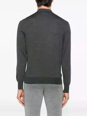 GRAN SASSO Long-sleeve Polo Shirt - Grey