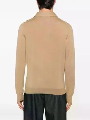 GRAN SASSO Long-sleeve Polo Shirt - Brown