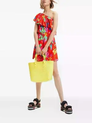 Desigual One-shoulder Ruffled Mini Dress