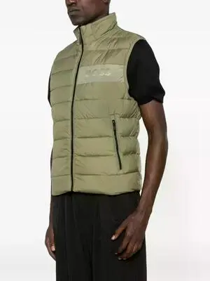 BOSS Quilted Panelled Gilet - Green