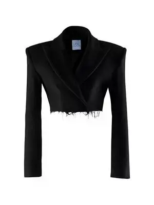 VESTIAIRE D'UN OISEAU LIBRE Frayed-hem Jacket - Black