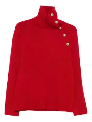 Zadig&Voltaire High-neck Sweater With Button Details - Red