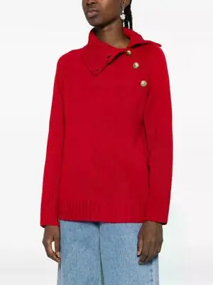 Zadig&Voltaire High-neck Sweater With Button Details - Red