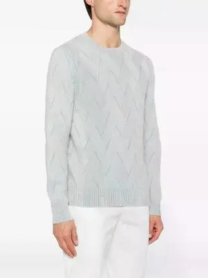 GRAN SASSO Chevron Pattern Crew-neck Sweater