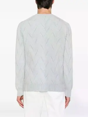 GRAN SASSO Chevron Pattern Crew-neck Sweater