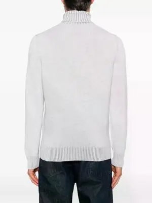 GRAN SASSO Ribbed-knit Turtleneck Sweater - Grey