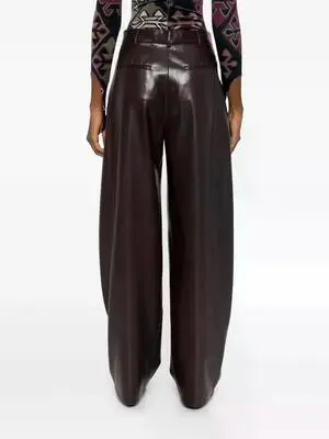 Andamane Pleated Faux Leather Trousers