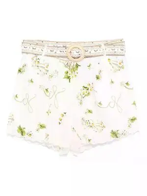 Camilla Floral-print Shorts - White
