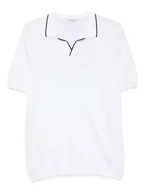 GRAN SASSO Knitted-collar Polo T-shirt - White