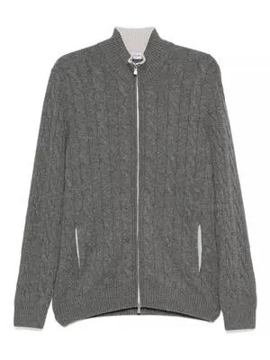 GRAN SASSO Cable-knit Zip-front Cardigan