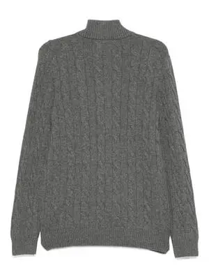 GRAN SASSO Cable-knit Zip-front Cardigan