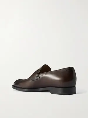 Zegna Classic Flex Glossed-leather Penny Loafers
