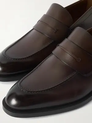 Zegna Classic Flex Glossed-leather Penny Loafers
