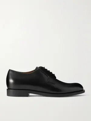 Zegna Leather Derby Shoes - Black