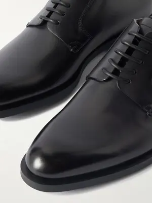 Zegna Leather Derby Shoes - Black