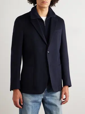 Zegna Layered Cashmere Blazer - Blue