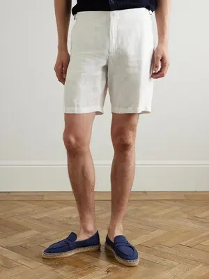 Orlebar Brown Norwich Straight-leg Linen Shorts - Neutrals