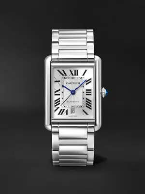 CARTIER Tank Must Extra-large Automatic 31mm Stainless Steel Watch - White