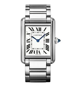 CARTIER Tank Must Large 33.7mm Stainless Steel Watch - White