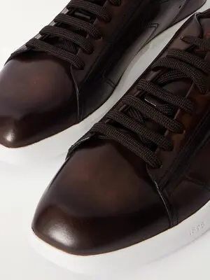 Berluti Stellar Venezia Leather Sneakers - Brown