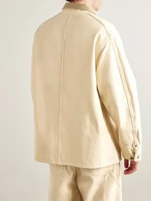 A.PRESSE Corduroy-trimmed Canvas Coverall Jacket